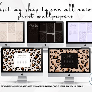 2023 2024 Leopard Cheetah Desktop Wallpaper Calendar, Cute Feminine ...