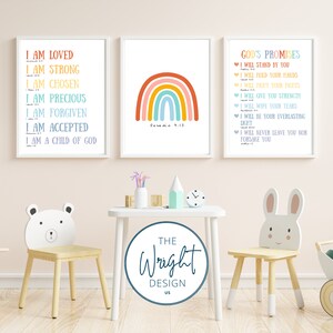 Set of 6 Christian Bible Verse Poster for Kids, Children Sunday School ...