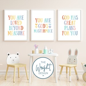 Set of 6 Christian Bible Verse Poster for Kids, Children Sunday School ...