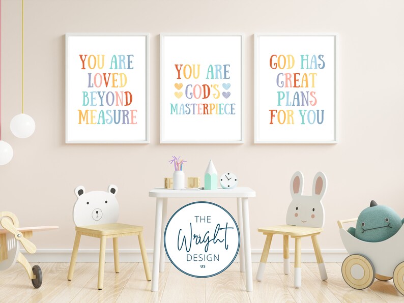 Set of 6 Christian Bible Verse Poster for Kids Children - Etsy