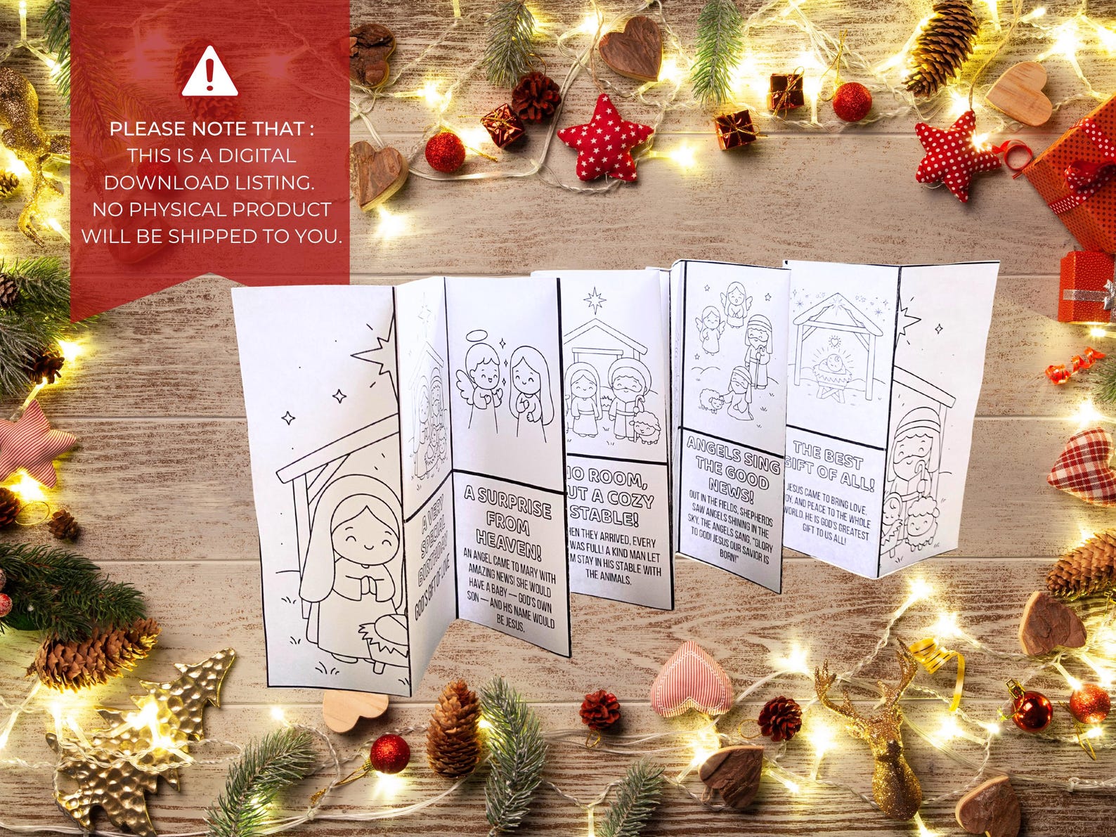 Christmas Nativity Story Folding Sequence Printable Coloring Craft ...