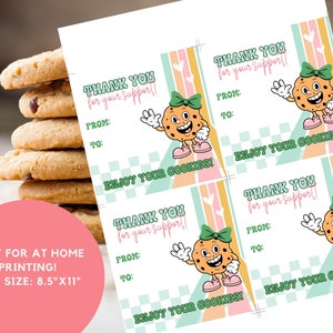 Retro Girl Scout Cookie Printable Thank You Card 2024 2025 , LBB ABC ...