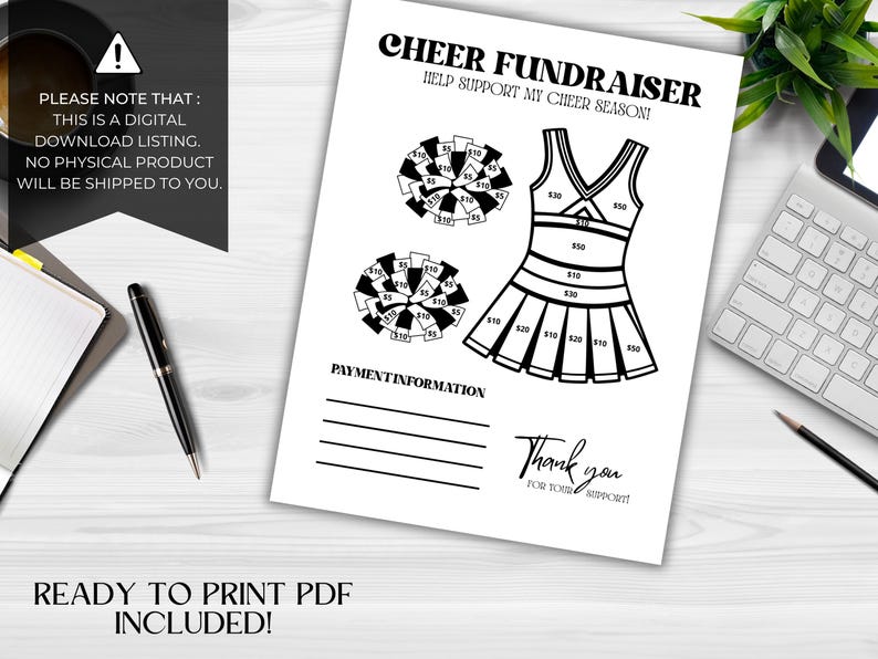 Cheer Fundraiser Printable Flyer | Sponsor My Cheer Season | Custom ...