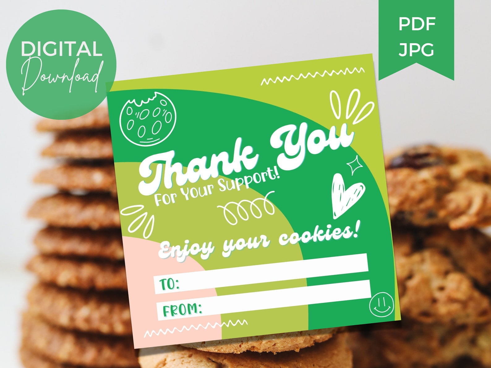 Girl Scout Cookie Thank You Note 2023 Printable LBB Abc Tag - Etsy