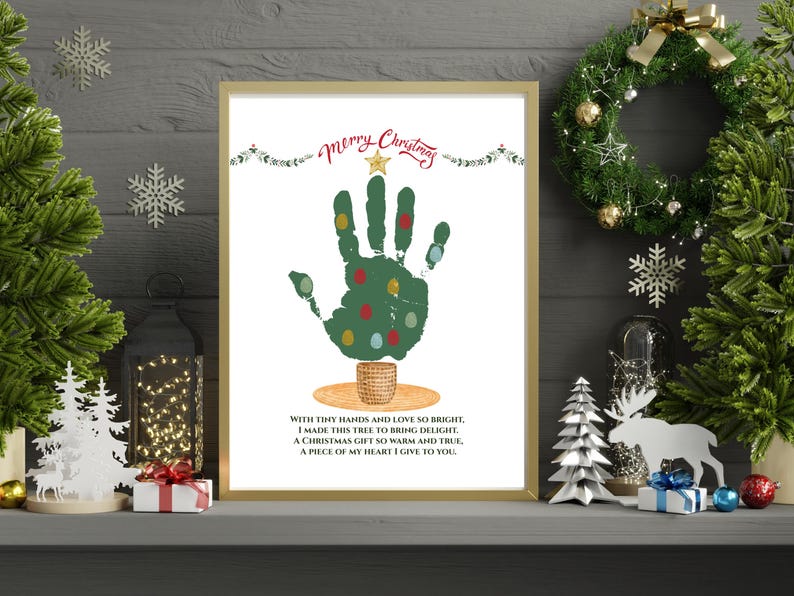 Christmas Handprint Art Bundle Printable Keepsake | Holiday Craft ...