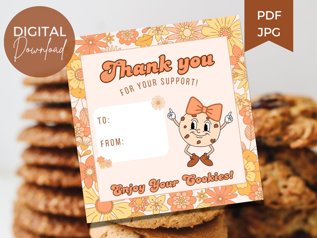 Retro Girl Scout Cookie Printable Thank You Card 2023 2024 , LBB ABC ...