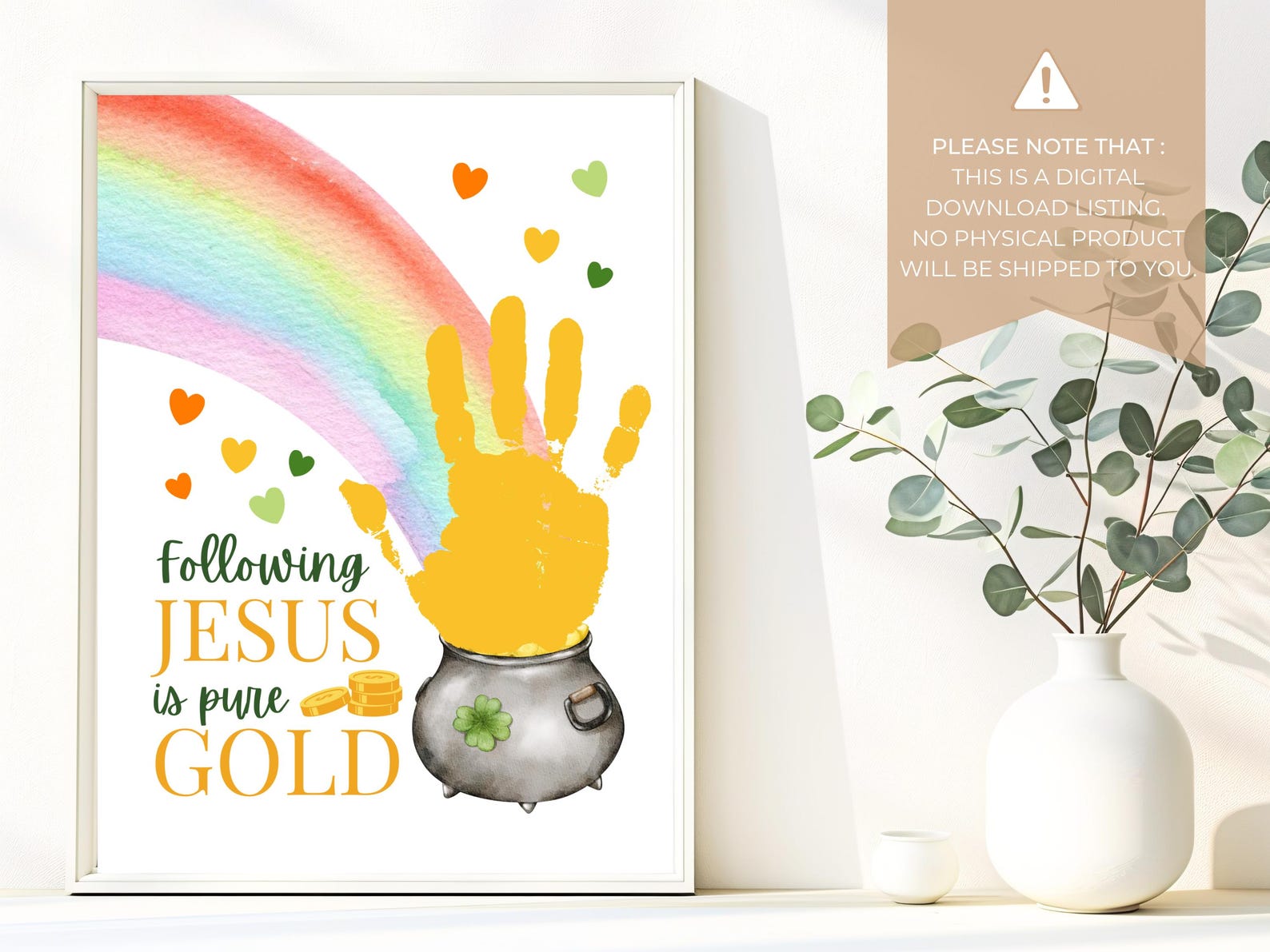 Following Jesus is Pure Gold Handprint Craft | St. Patrick’s Day ...