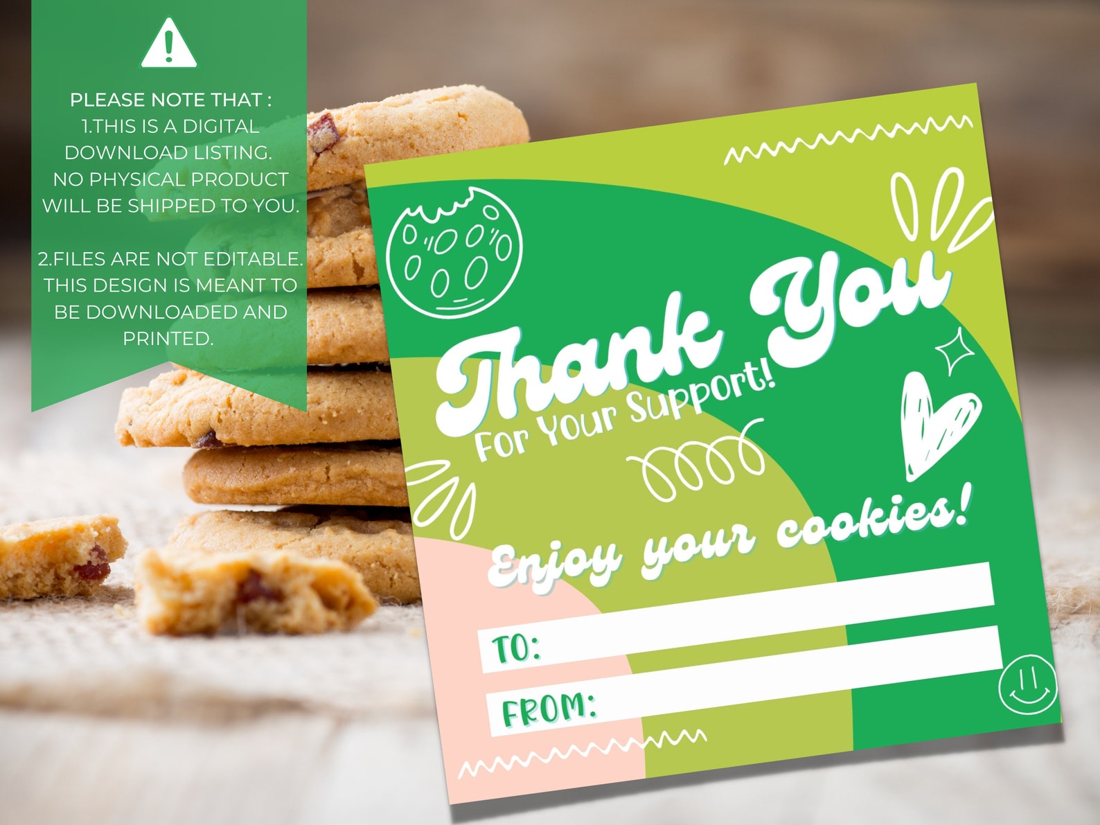Girl Scout Cookie Thank You Note 2023 Printable LBB Abc Tag - Etsy