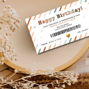 Editable Birthday Gift Voucher Template, Boho Printable Birthday Gift ...
