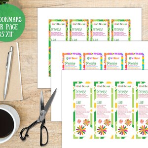 Printable Girl Scout Law and Promise Bookmark, Girl Scout Gift, Cookie ...