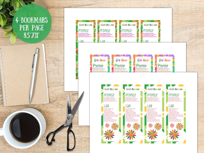 Printable Girl Scout Law and Promise Bookmark Girl Scout - Etsy