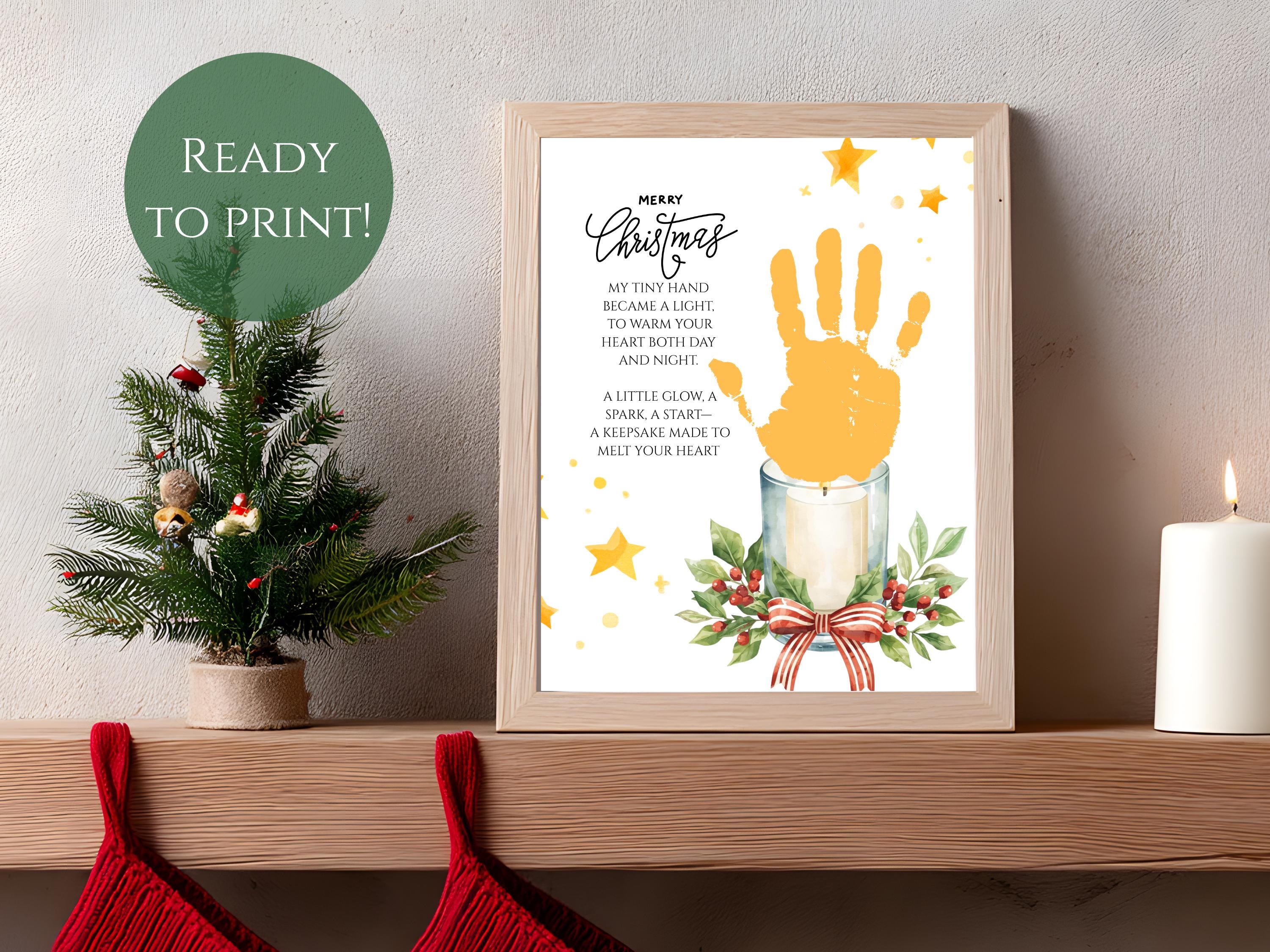 Christmas Handprint Candle Kids Craft Printable | Holiday Keepsake DIY ...