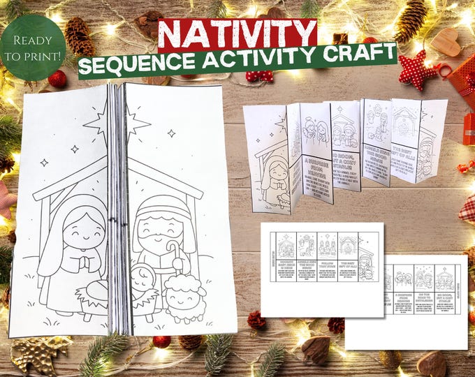 Nativity Coloring Tracing Activity Pages for Kids | Printable Christian ...