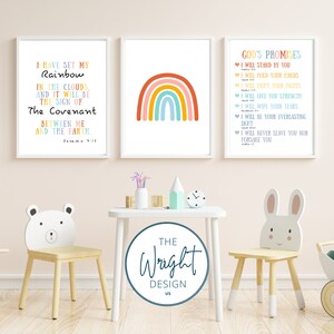 Set of 6 Christian Bible Verse Poster for Children, Sunday School ...