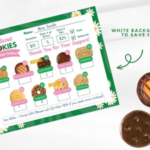 LBB Girl Scout Cookie Sales Order Form 2024 2025, Cookie Thank You Card ...