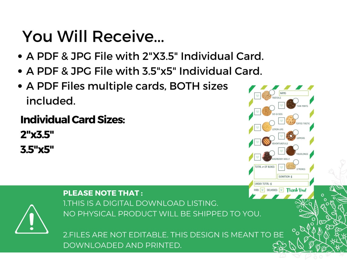Girl Scout Cookie Thank You Note 2023 Printable LBB Order - Etsy