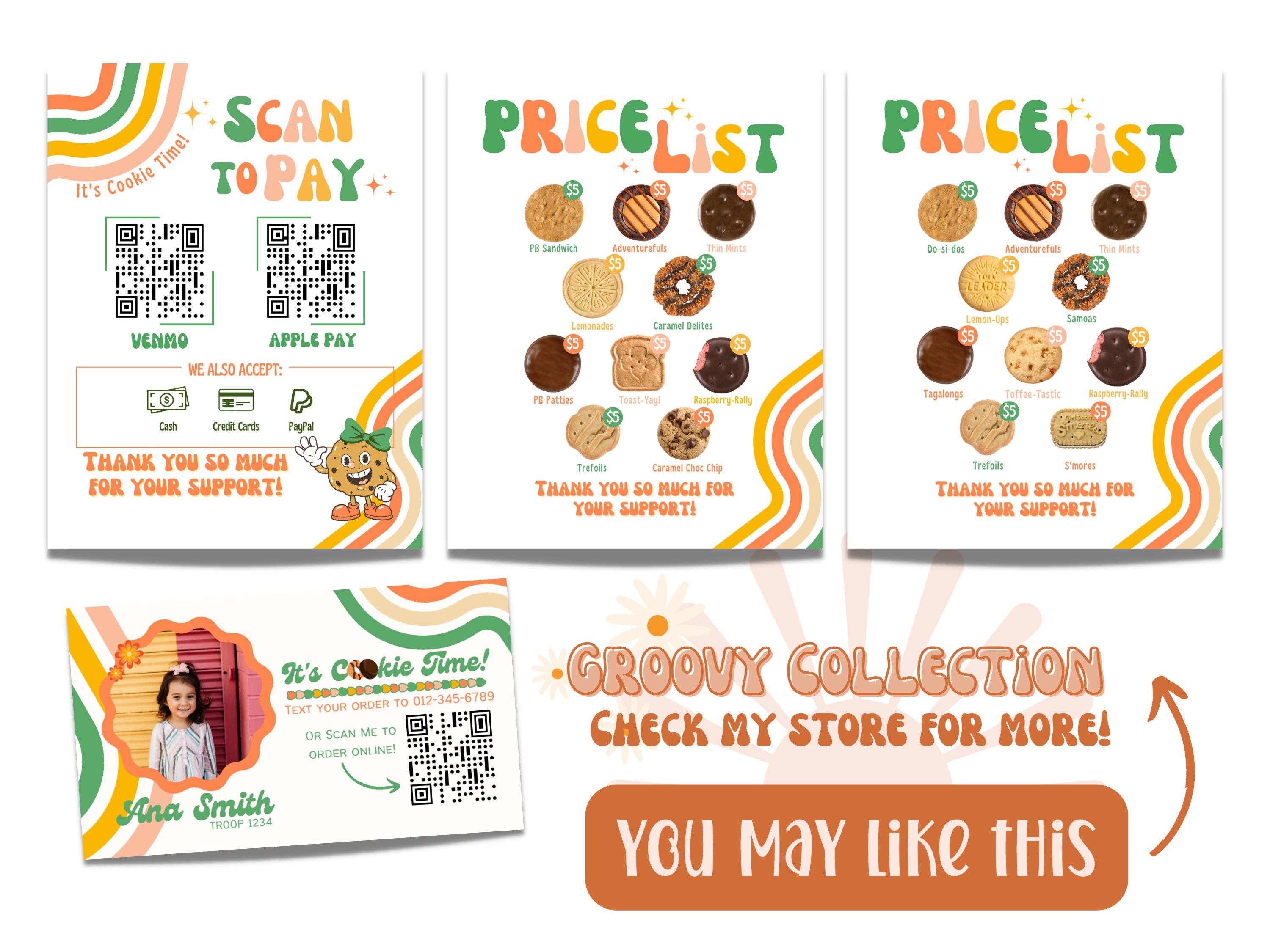 LBB Girl Scout Cookie Sign Booth Menu Flyer Price List - Etsy