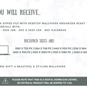 2022 2023 Cute Desktop Organizer Wallpaper Calendar Dark Blue - Etsy