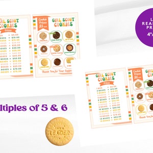 2024 Girl Scout Cookie Lanyard, Printable LBB ABC Price Menu, Cookie ...