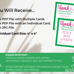 2024 Girl Scout Cookies Thank You Card, Printable LBB ABC Tag, Cookie ...