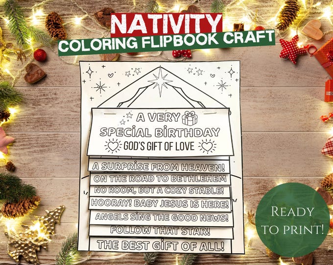 Christmas Nativity Story Flip Book for Kids Activity Pages Sunday ...