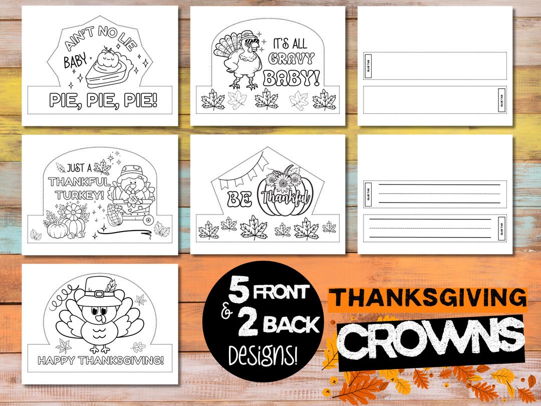 Thanksgiving Paper Crown Printable for Kids | Autumn Coloring Craft ...