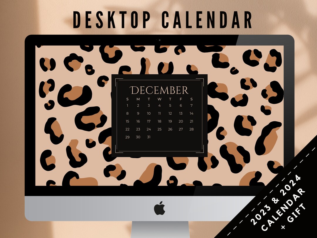 2023 2024 Leopard Cheetah Desktop Wallpaper Calendar, Cute Feminine ...