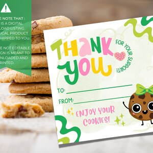Girl Scout Cookie Thank You Note 2025, Printable LBB Abc Tag, PDF JPG ...