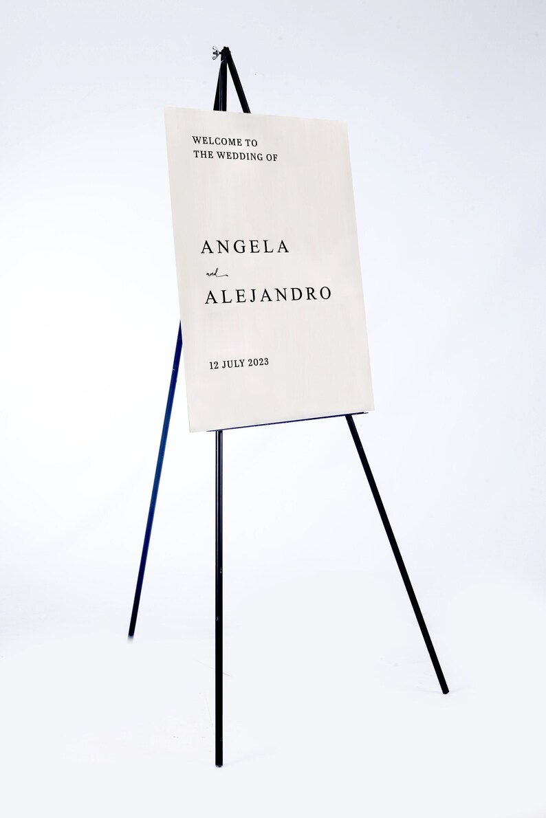 Black Wedding Sign, Color Printed With Stand, Printed Welcome Sign Made ...