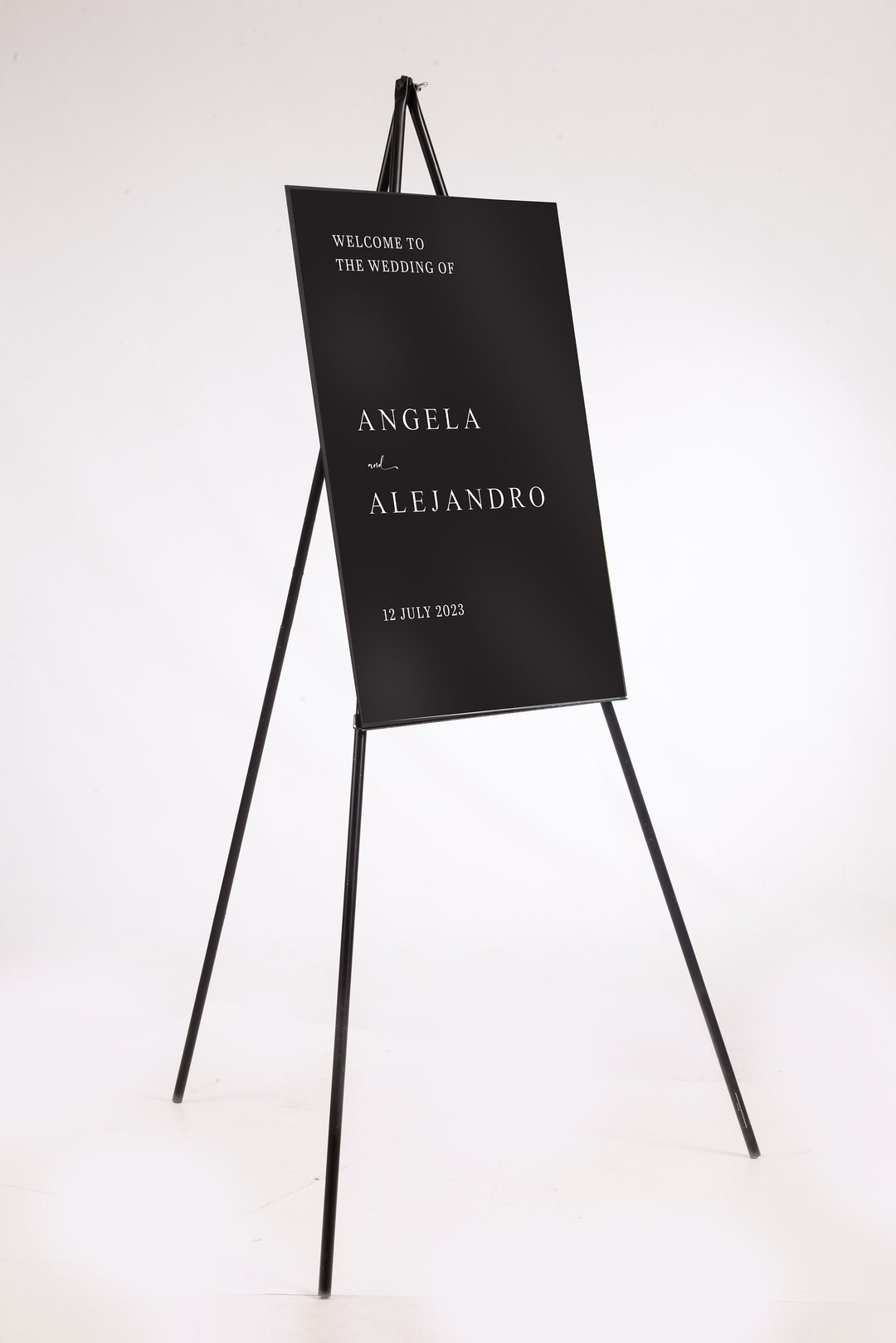 Black Wedding Sign, Color Printed With Stand, Printed Welcome Sign Made ...