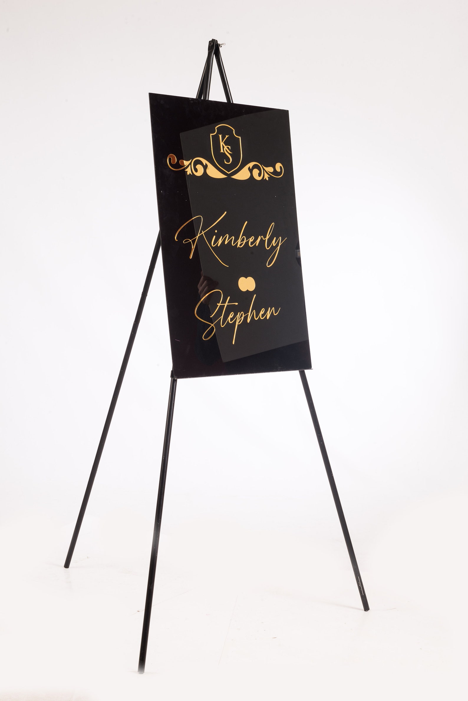 Acrylic Wedding Welcome Sign Modern With Stand, Acrylic 3D Gold Welcome ...