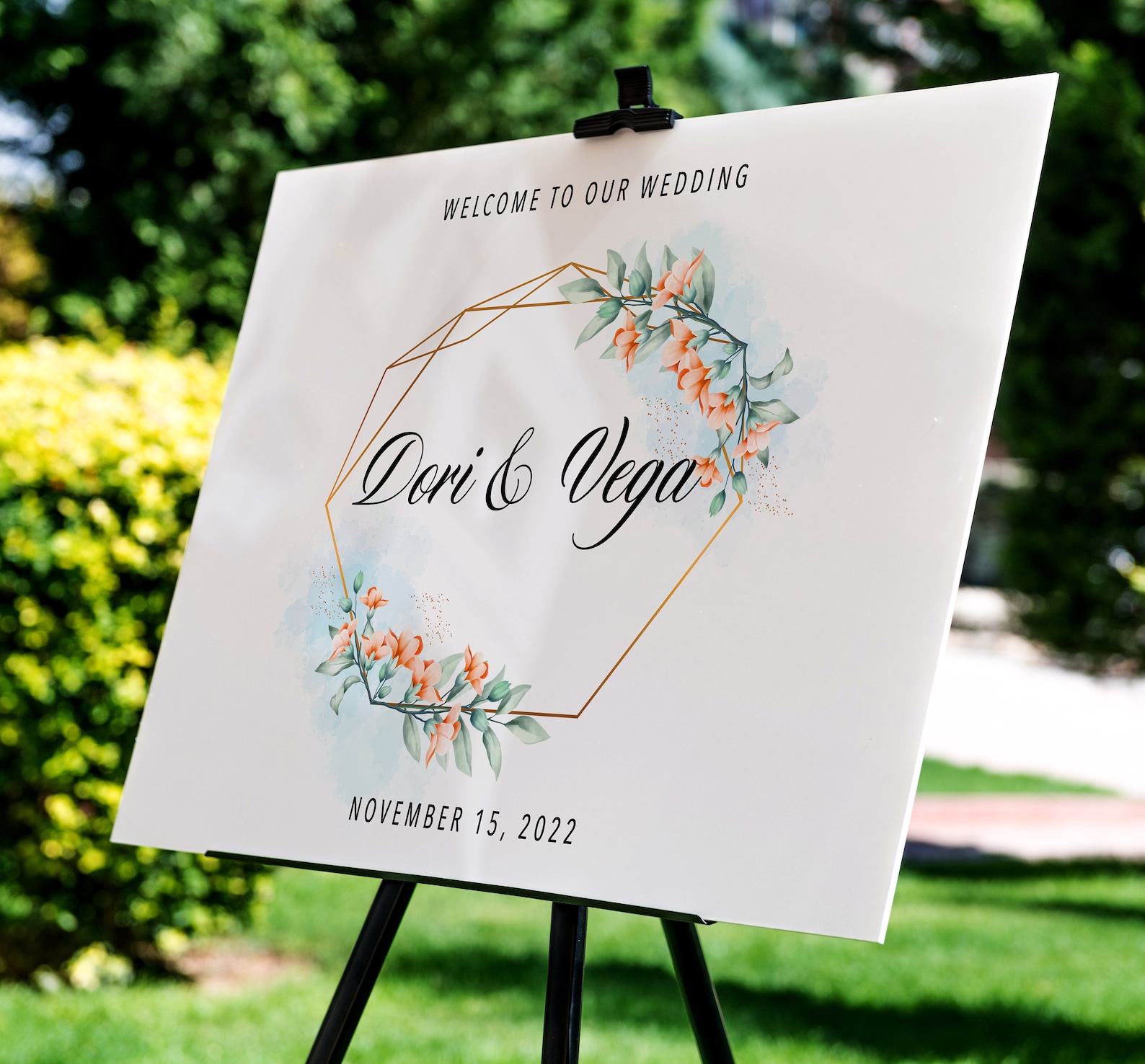 Foam Board Wedding Welcome Sign With Stand, Foam Board Print Welcome ...