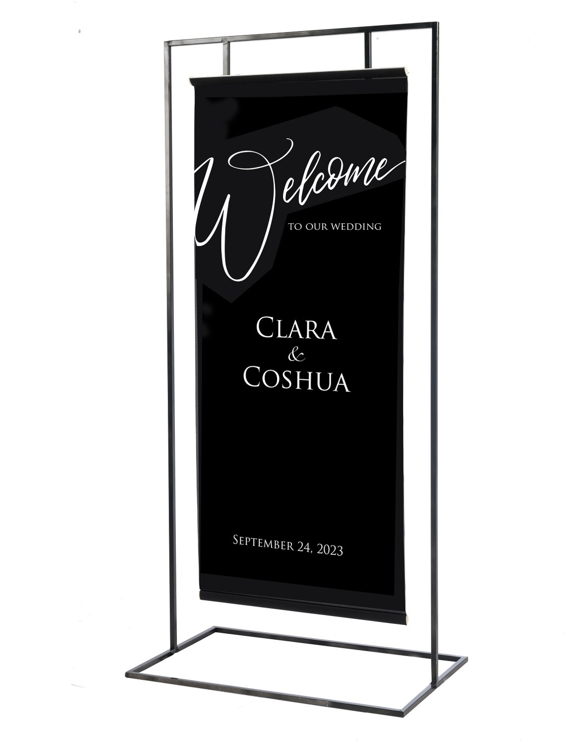 Black and White Wedding Welcome Sign With Stand Curtain and - Etsy UK
