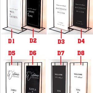 Wedding Welcome Sign With Stand, Metal Stand, Black and White Curtain ...