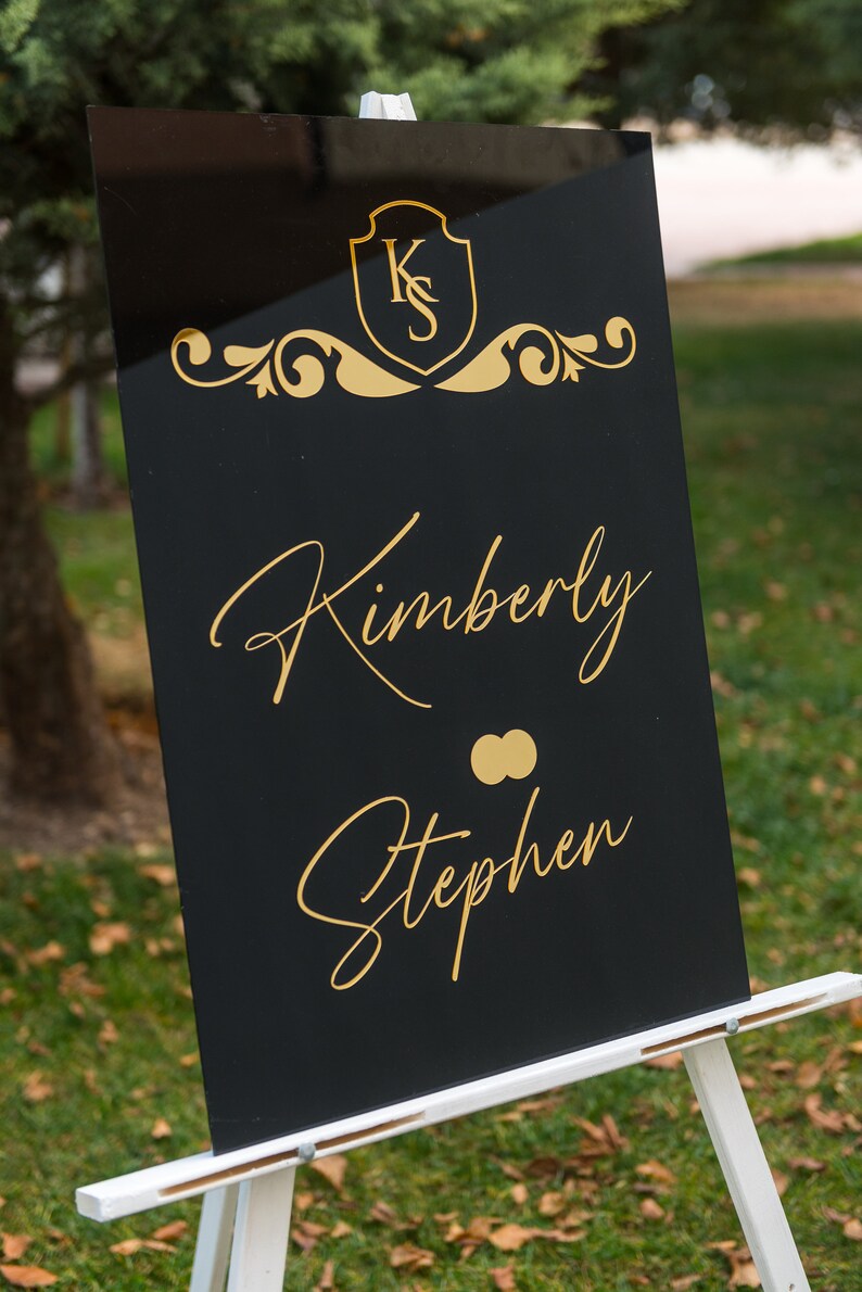 Acrylic Wedding Welcome Sign With Stand Acrylic 3D Gold - Etsy
