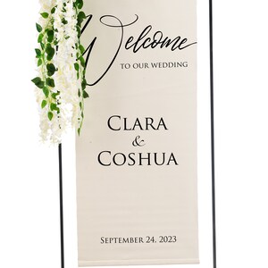 Wedding Welcome Sign With Stand Metal Stand Black and White - Etsy