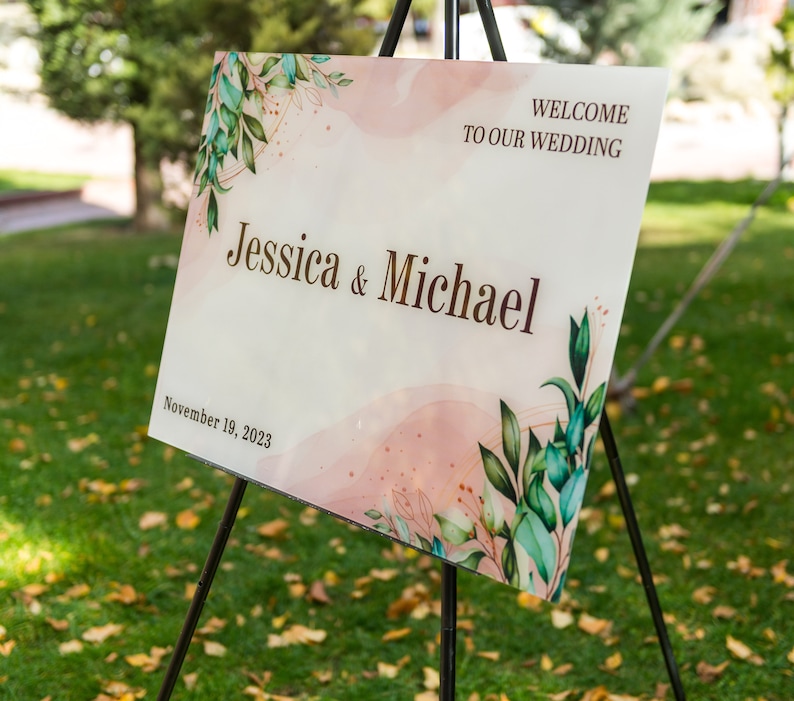 Foam Board Wedding Welcome Sign With Stand Foam Board Print - Etsy