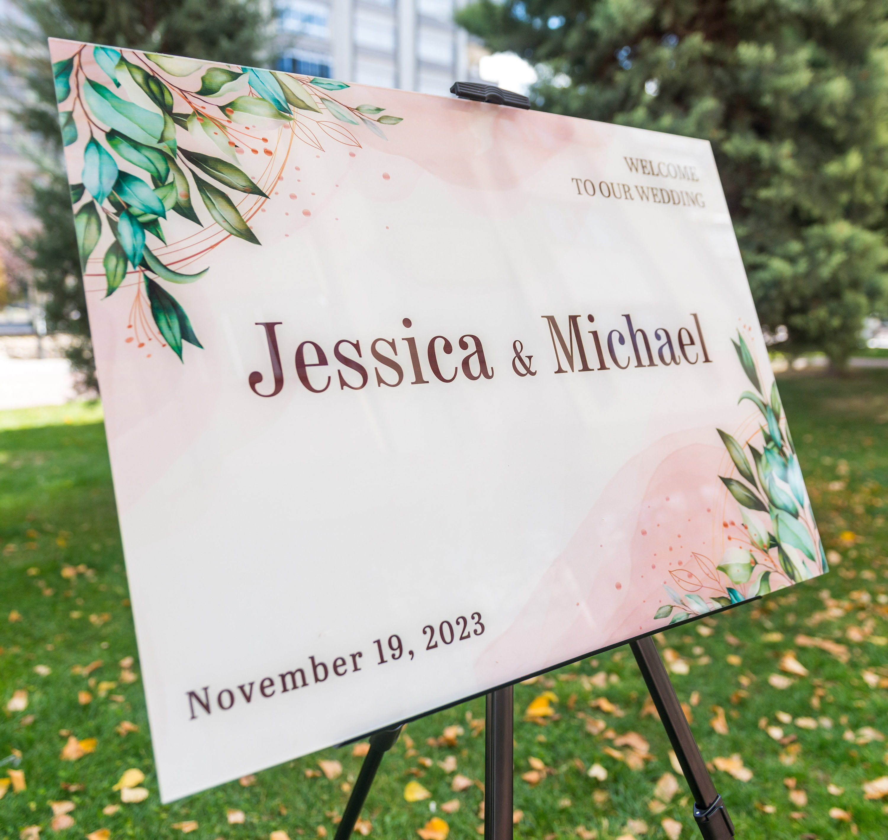 Foam Board Wedding Welcome Sign With Stand, Foam Board Print Welcome ...