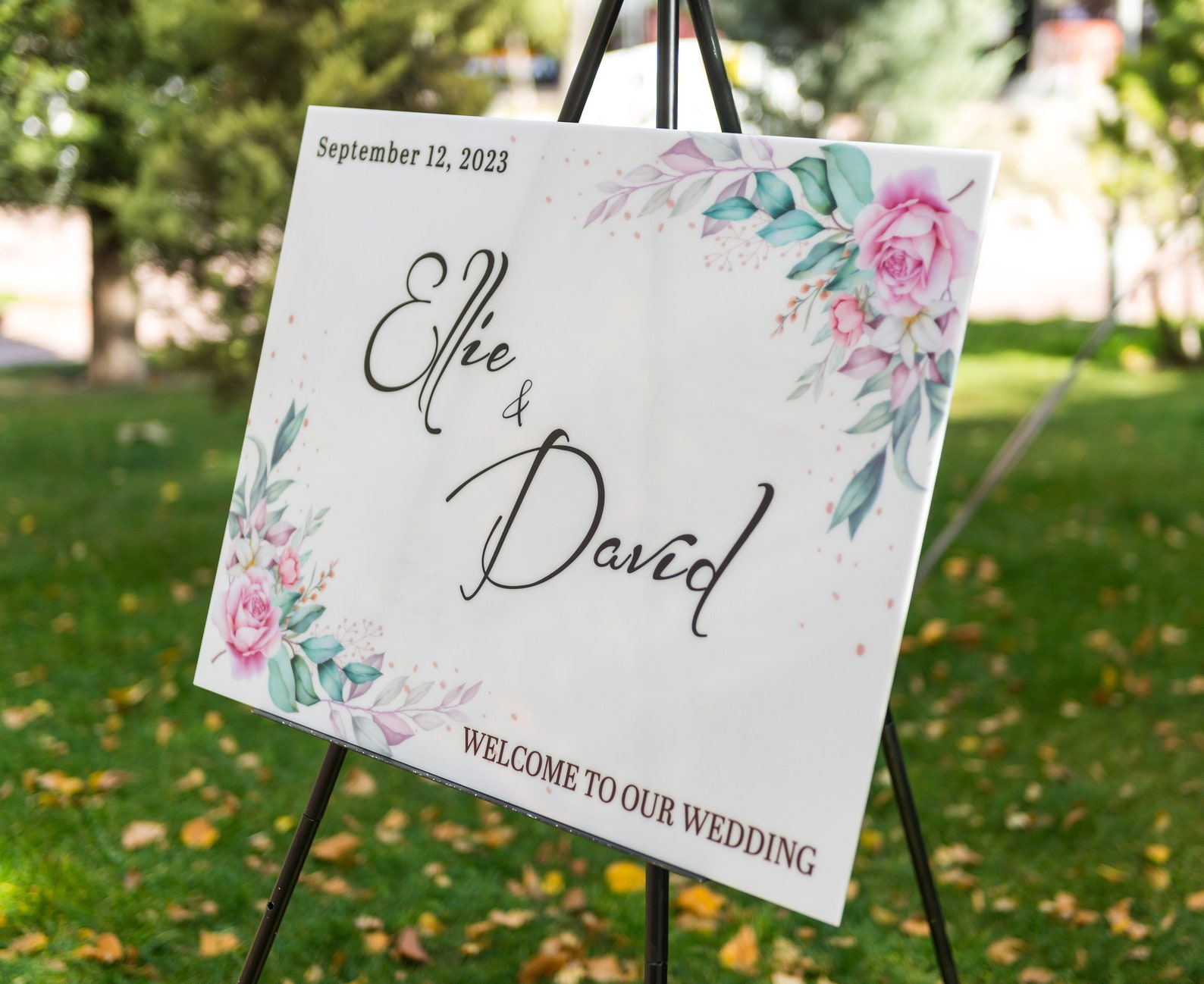 Foam Board Wedding Welcome Sign With Stand, Foam Board Print Welcome ...