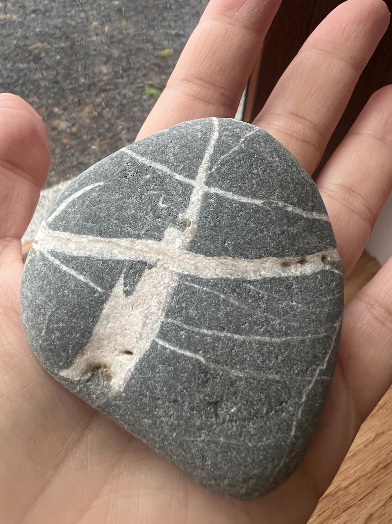 Rare Natural Irish Wishing Stone With Quartz Cross | 6.6cm Hand-picked ...