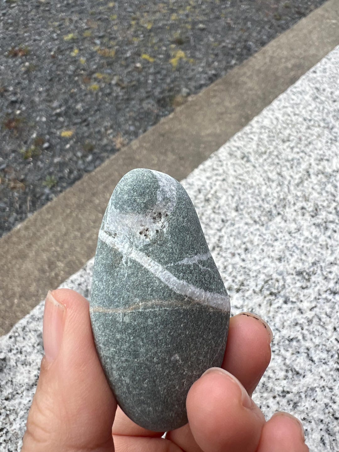 Rare Irish Wishing Stone With Two White Rings | 6cm Thin Pocket ...