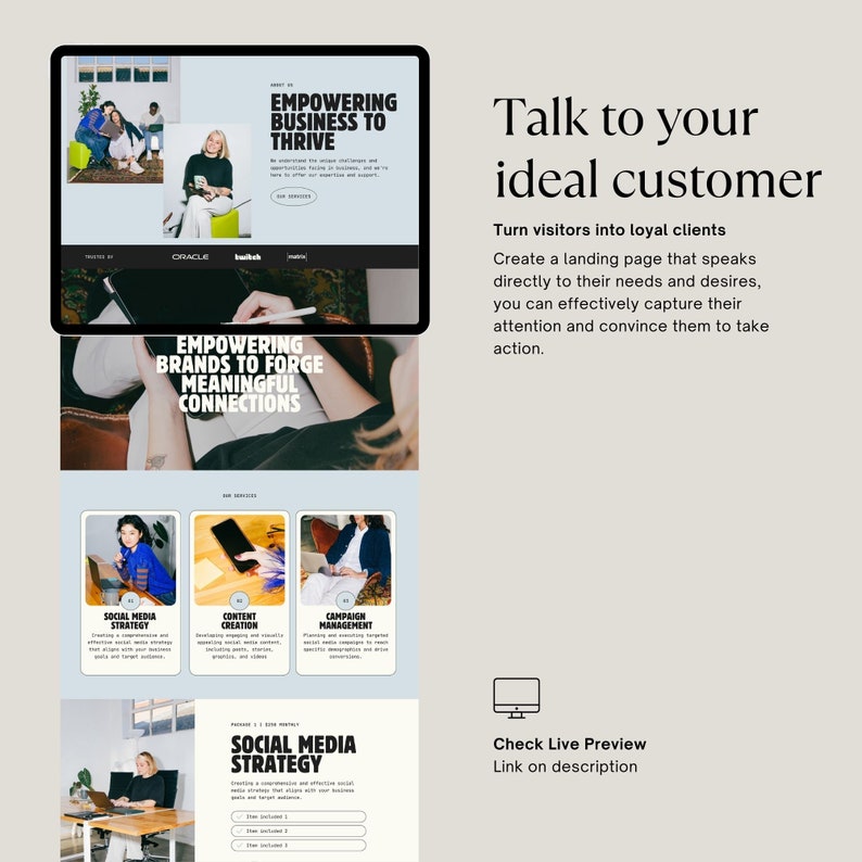 Canva Website Template for Social Media Agency, Social Media Manager ...
