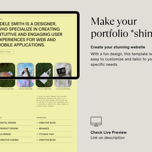 Portfolio Website Template for Gen-z Designers and Freelancers, Landing ...