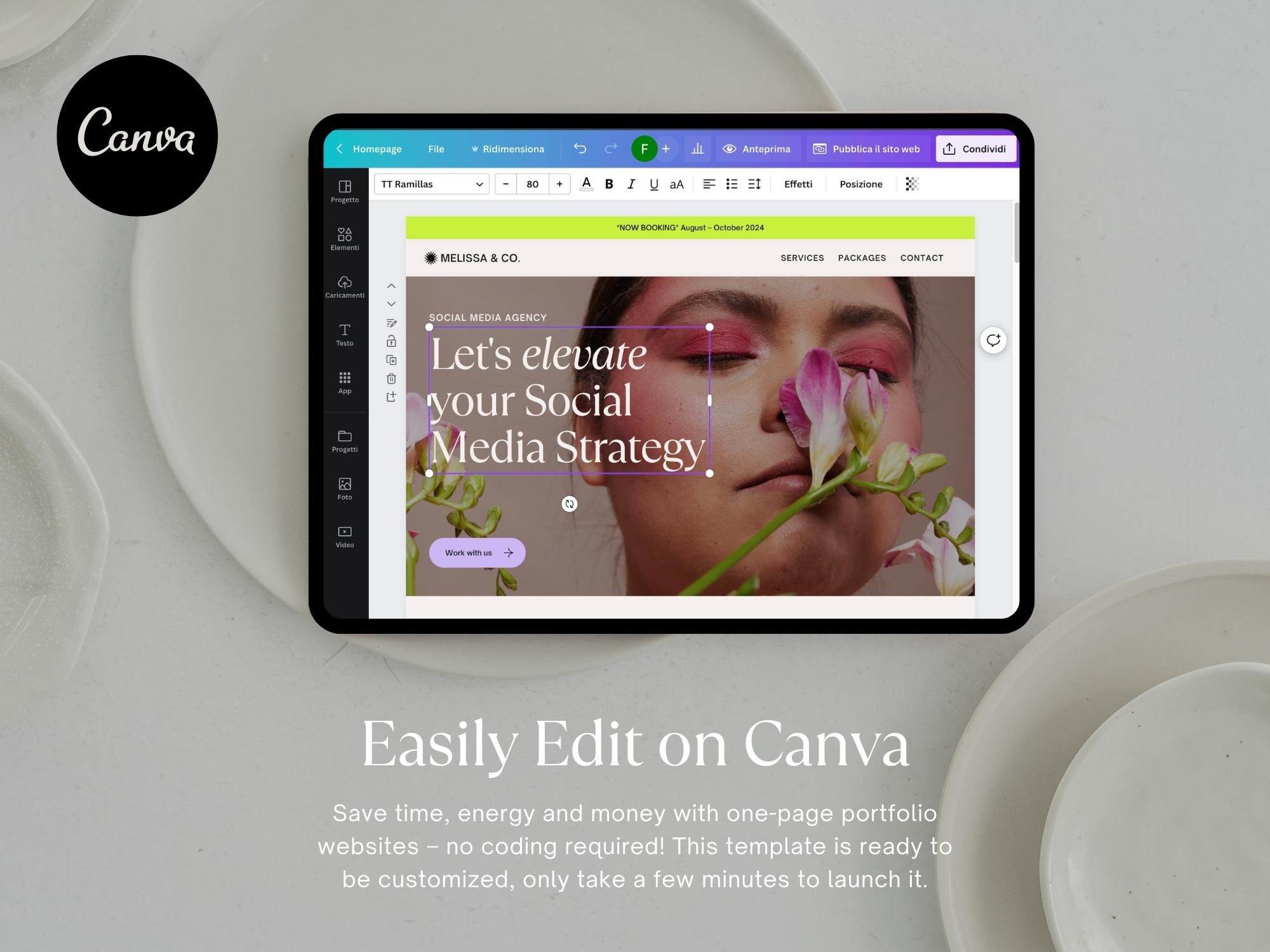 Canva Website Template for Social Media Agency Social Media - Etsy