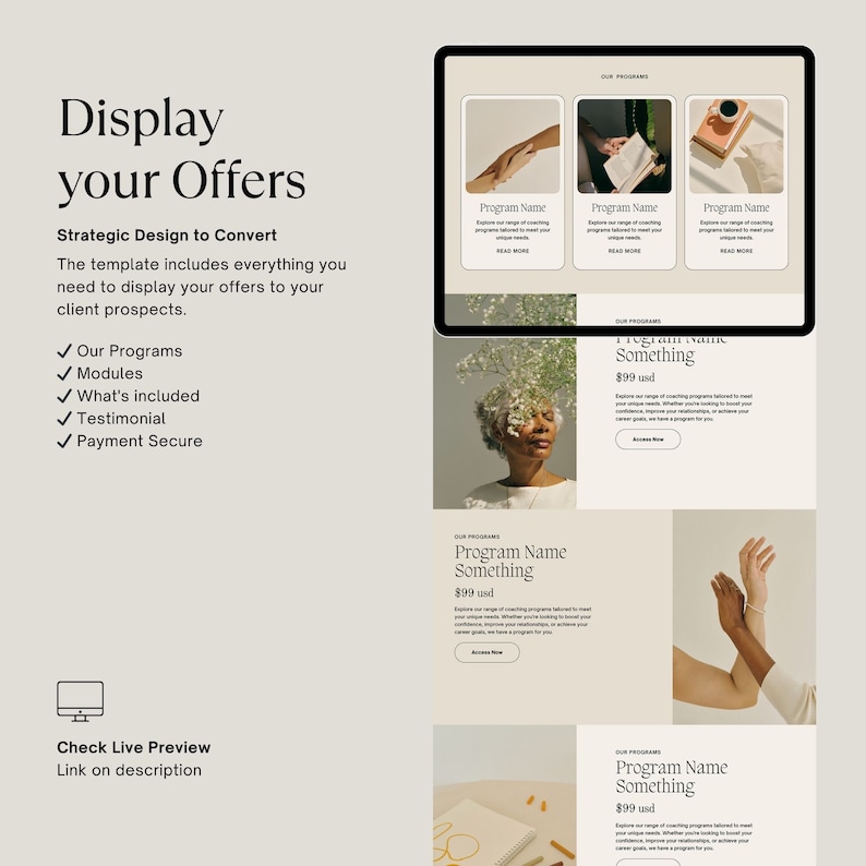 Canva Sales Page for Coach | Website Template Design | Coaching Course ...