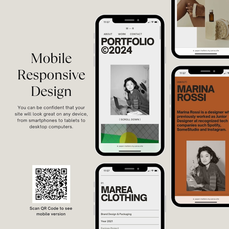 Portfolio Canva Website Template for Designers, Graphic Design ...