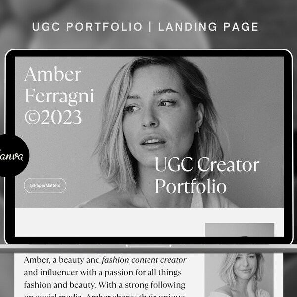Canva Website Template Portfolio Etsy Ireland