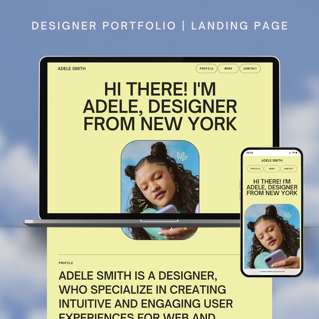 Portfolio Website Template for Gen-z Designers and Freelancers, Landing ...