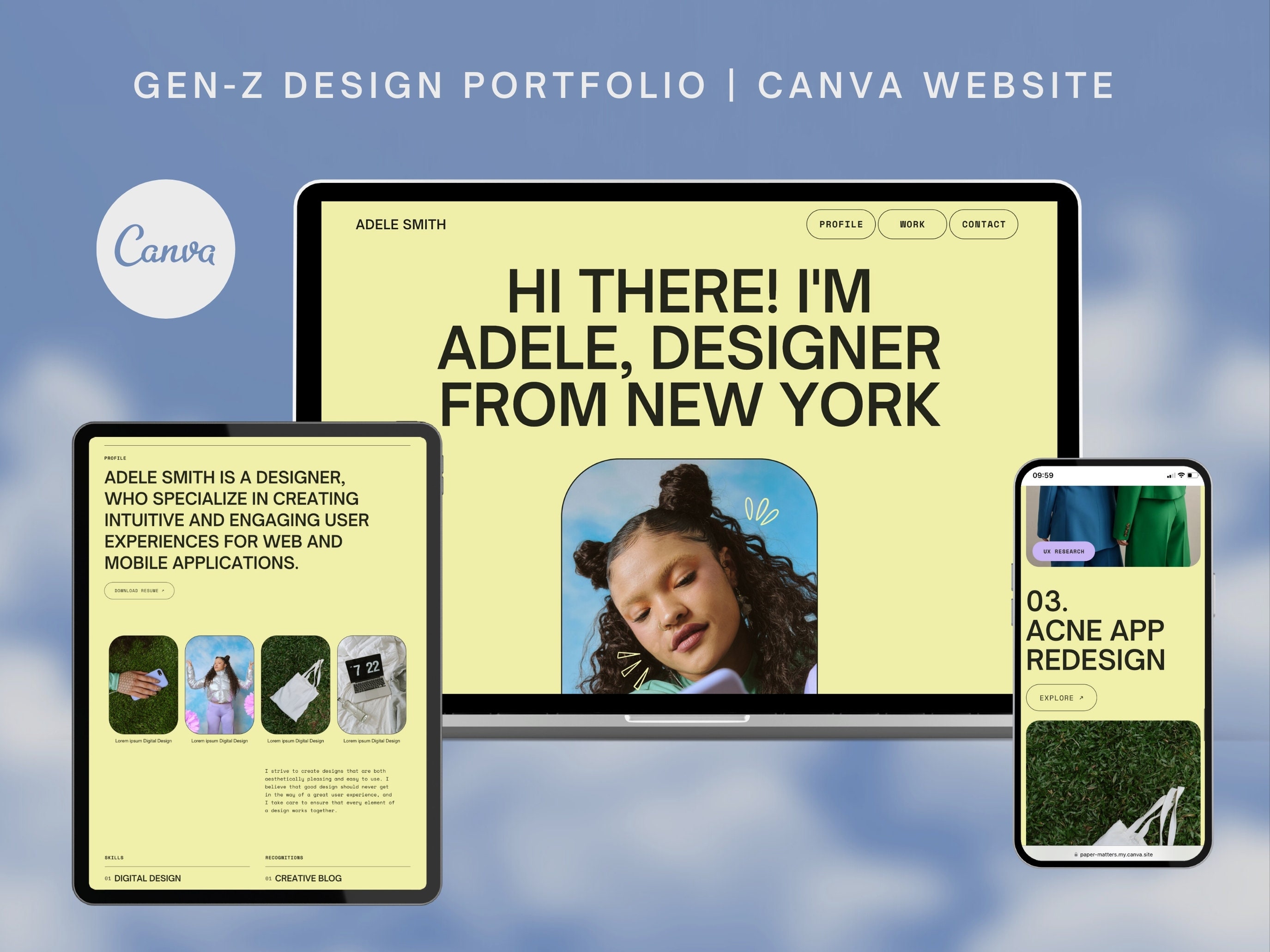 Portfolio Website Template for Designers and Freelancers, Landing Page ...