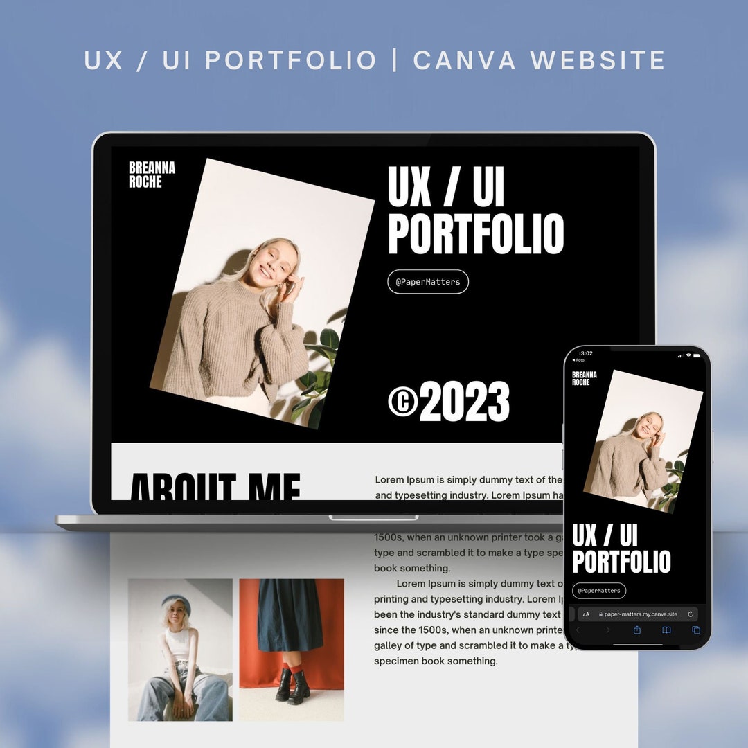Canva Website Template for Freelancer and Designer, Minimal UX/UI ...